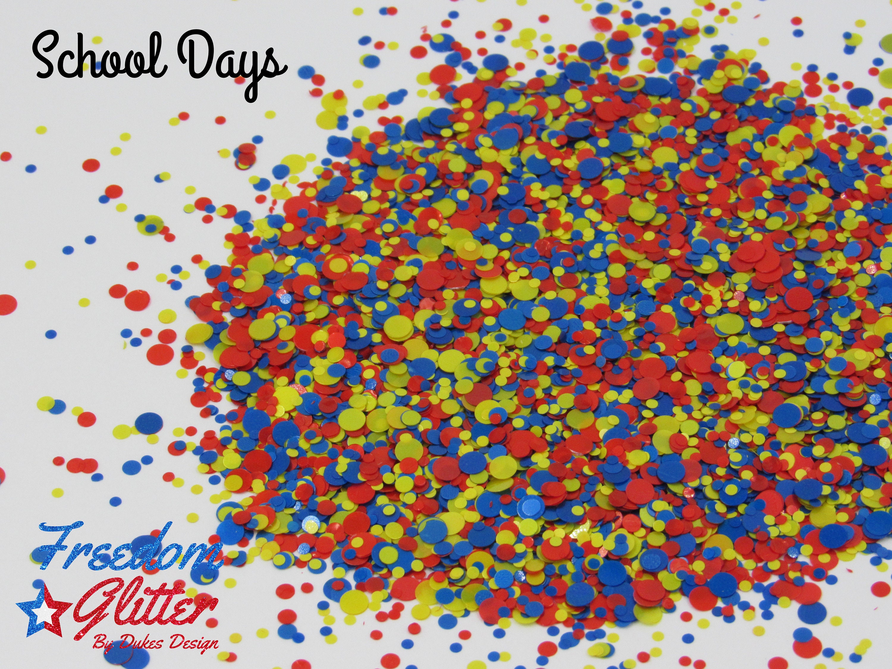 School Days Glitter/primary Color Glitter/dot Confetti - Etsy UK