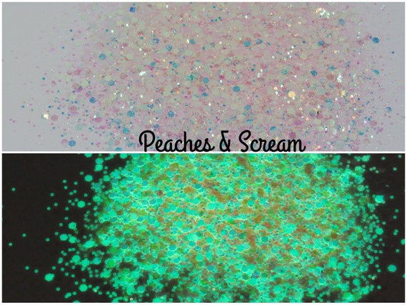 Peaches & Scream Glitter/Glow in the Dark Iridescent | Etsy