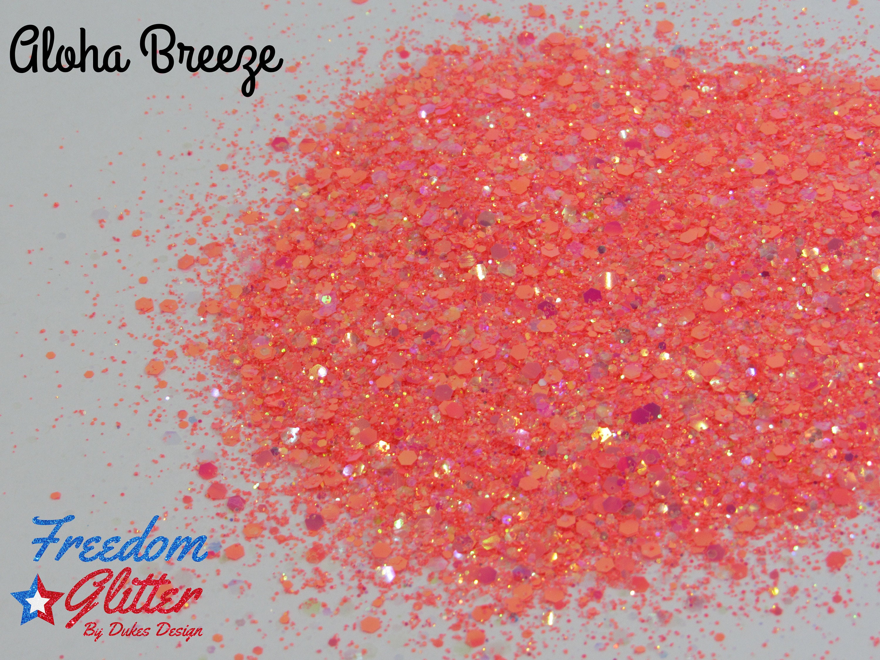 Aloha Breeze Glitter/Coral Iridescent Glitter/Iridescent | Etsy