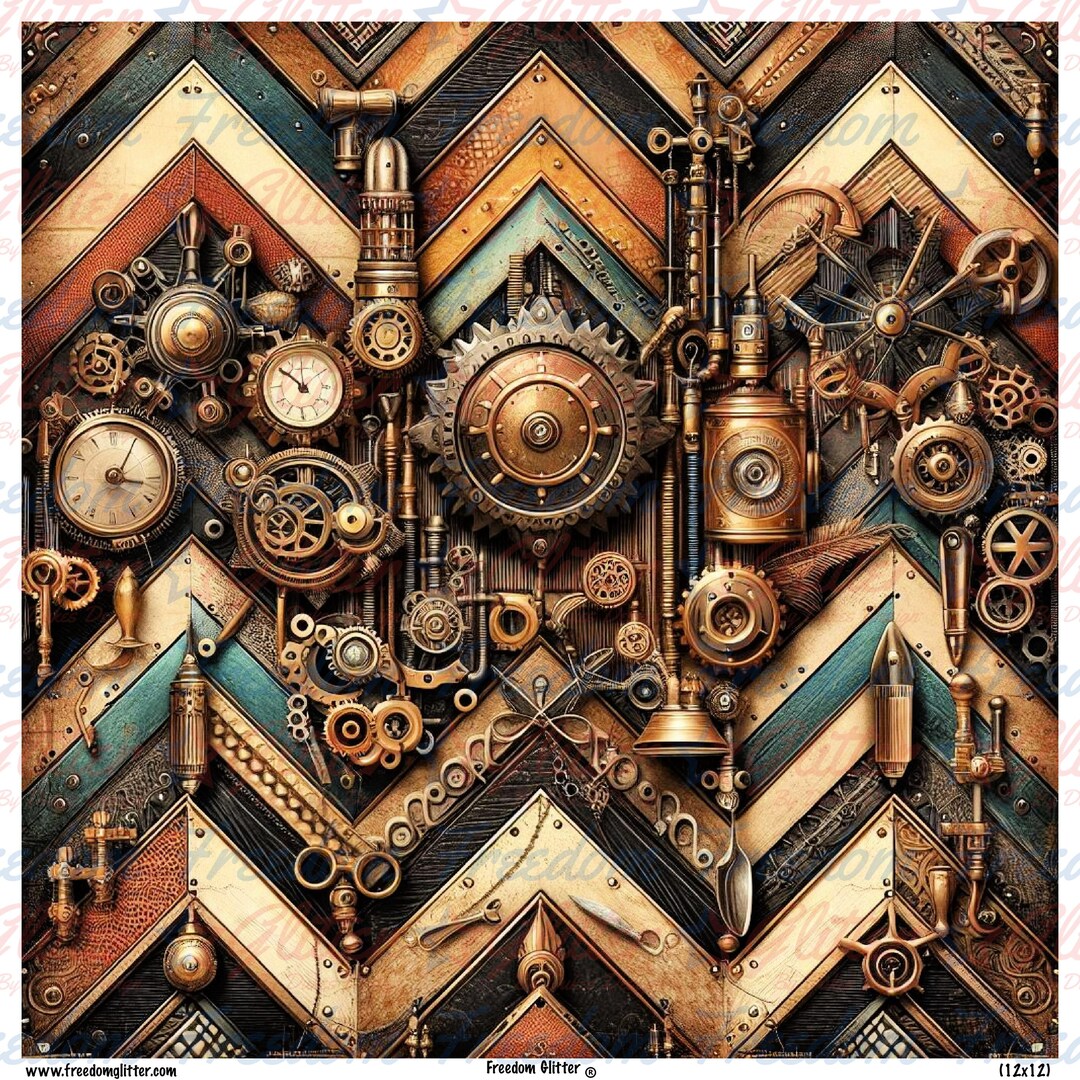 Chevron & Steampunk 3/printed Vinyl/adhesive Vinyl/holographic Vinyl ...