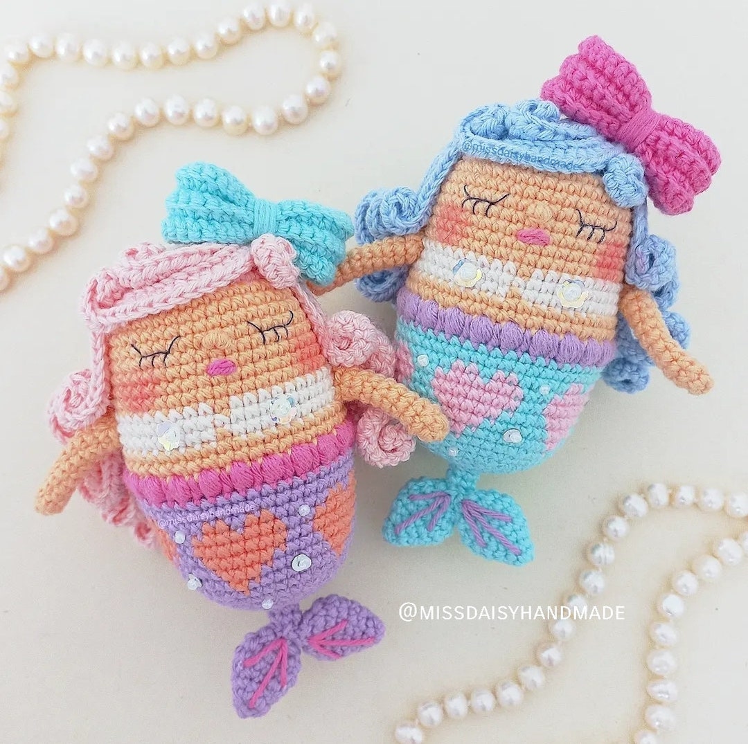 90s Chubby Mermaid Pdf Crochet Amigurumi Pattern by Miss Daisy - Etsy