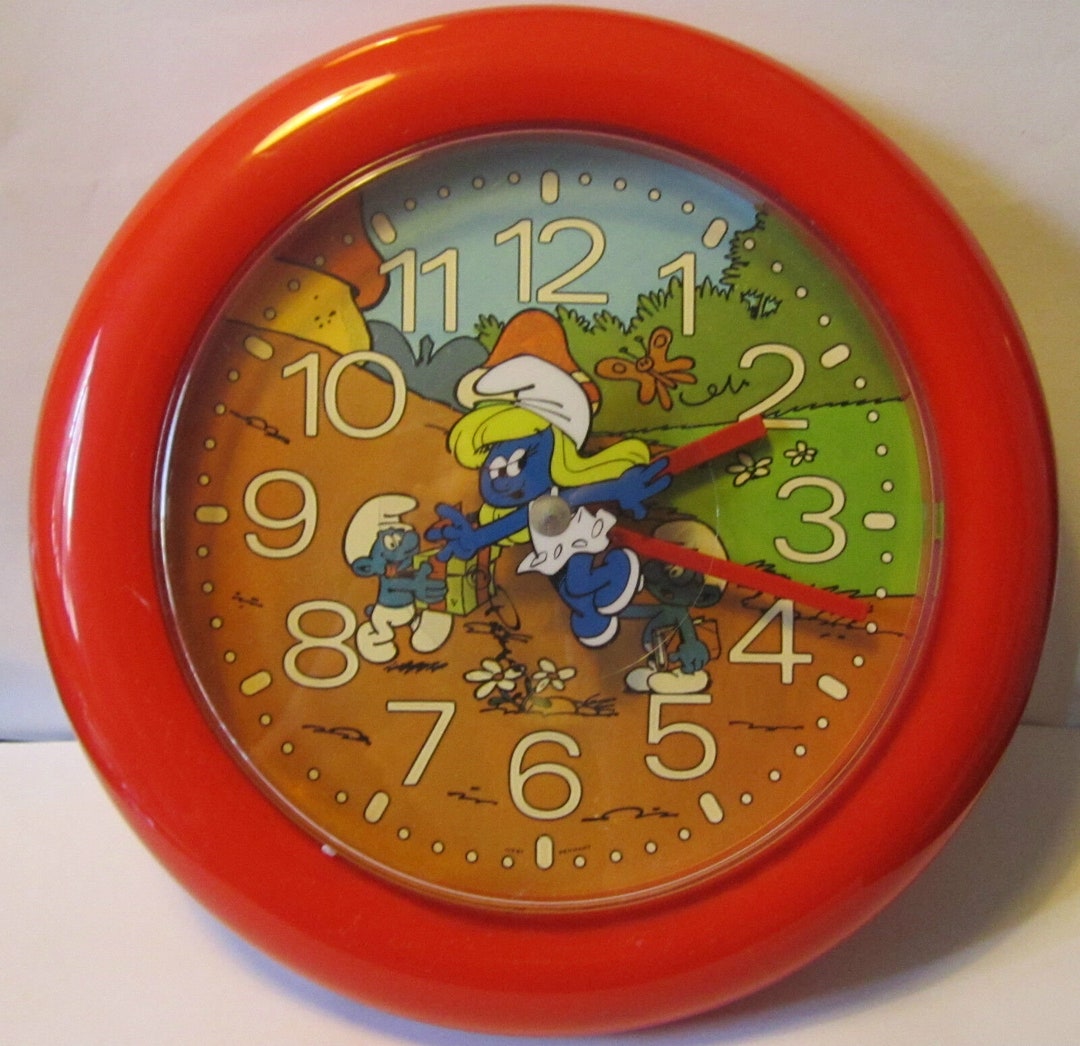Smurf , Mickey Mouse Clock - Etsy