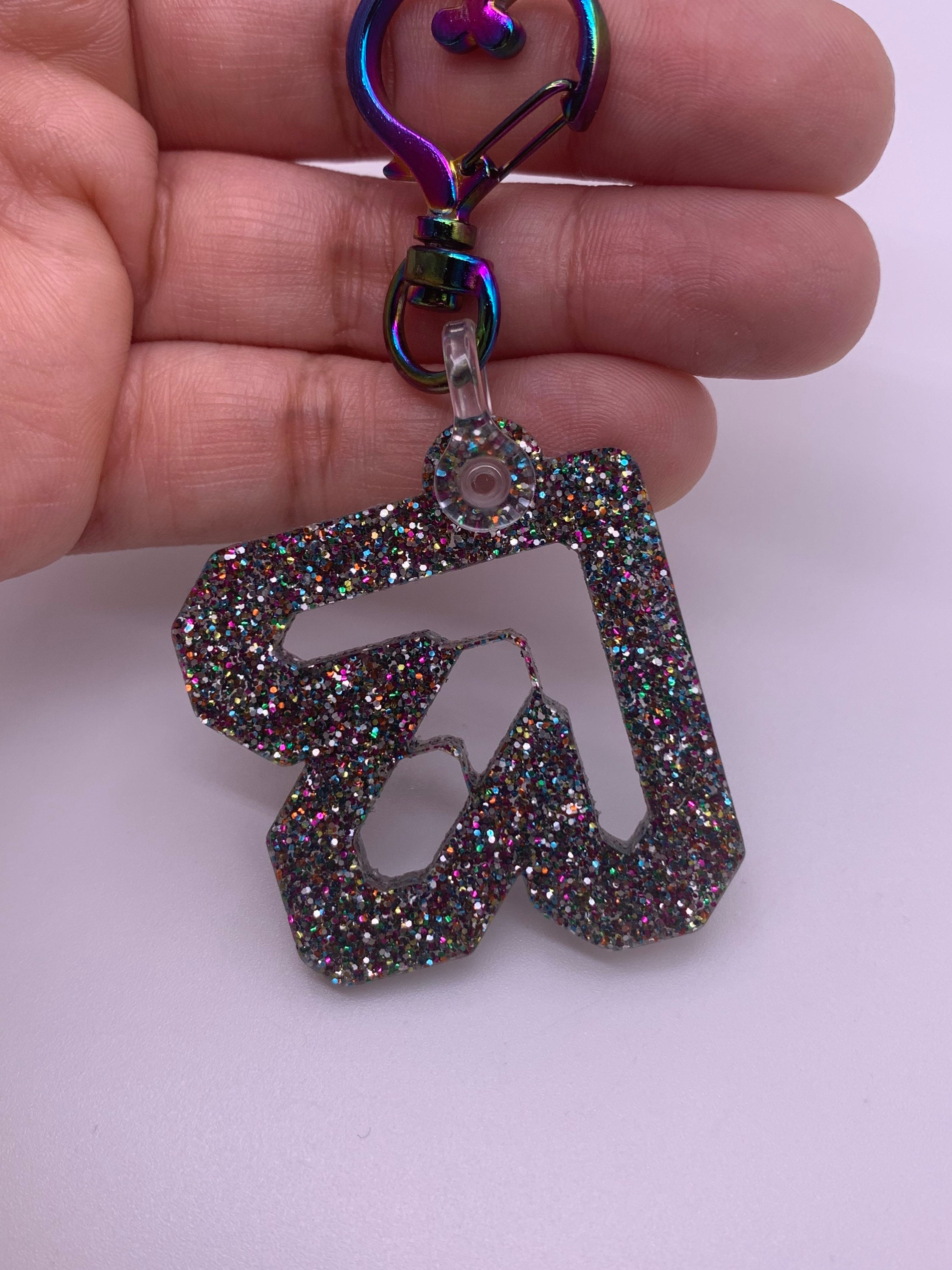 DDR Dance Game Arrow Rainbow Glitter Keychain | Etsy