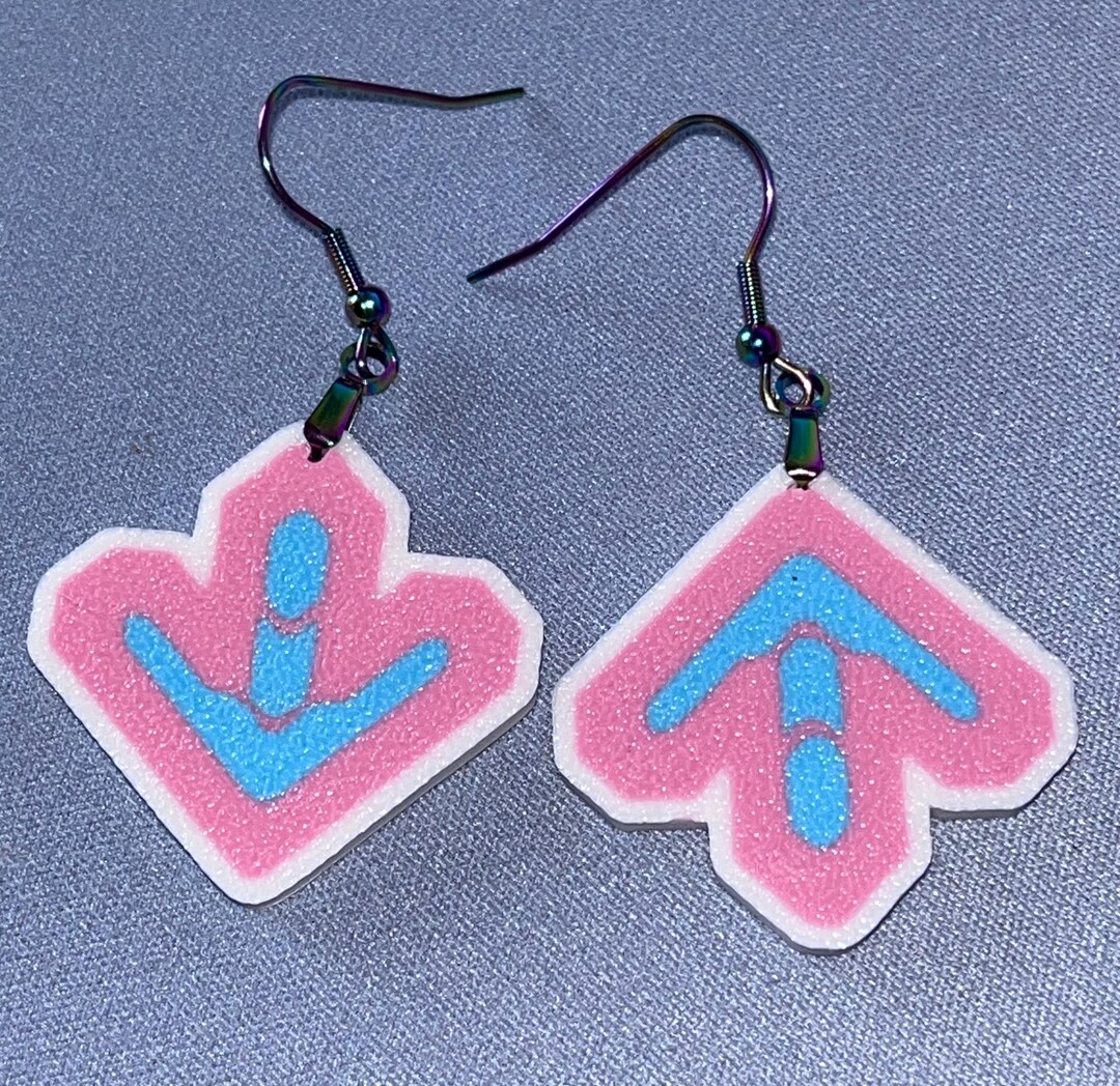 DDR Earrings, Dance Revolution Arrow Necklace 3d Printed - Etsy