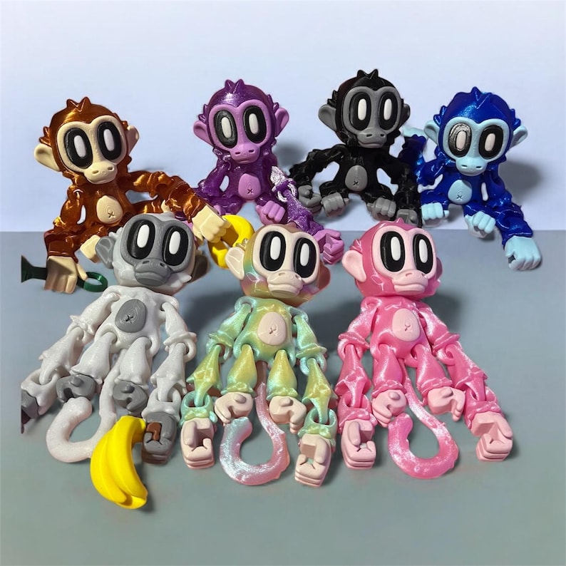 Blob Monkey, 3d Printed Blob Lab Articulated Flexi Monkeys With ...