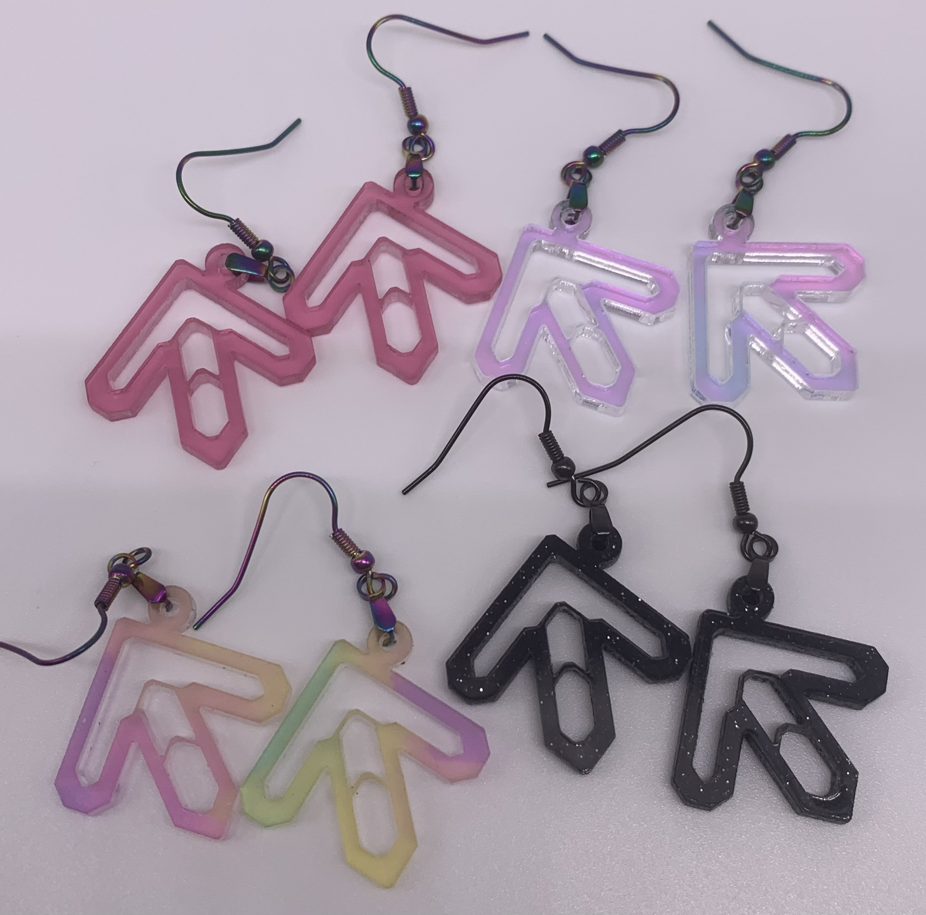 DDR Dance Game Arrow Acrylic Laser Cut Arrow Earrings | Etsy UK