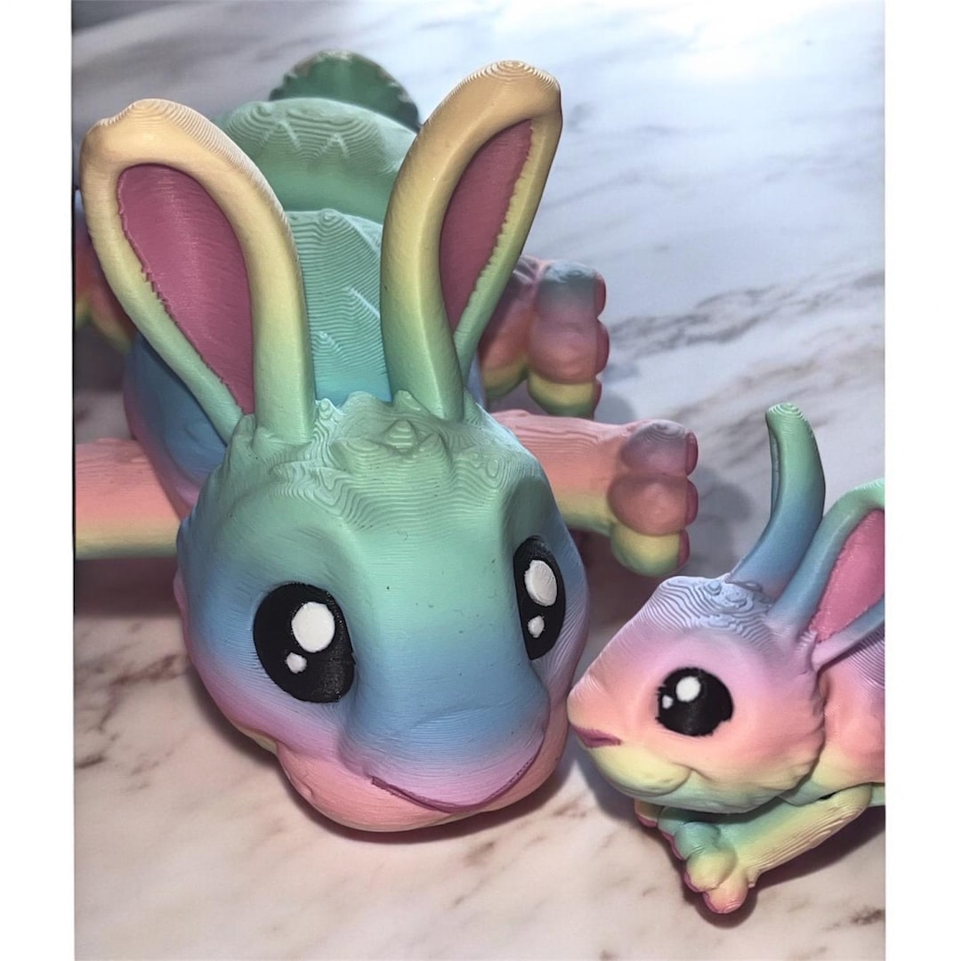 3d Printed Bunnies, 3d Printed Rabbits, Articulated Fidget Flexi Easter ...