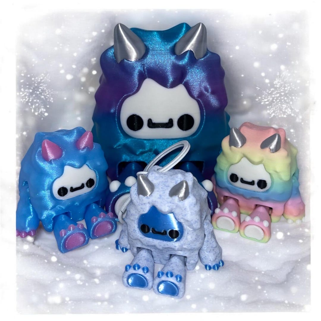 3d Printed Yeti, Articulated Yeti Keychain, Yeti Fidget Flexi - Etsy