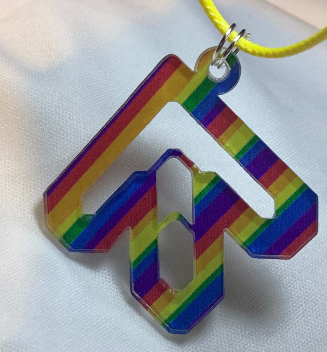 DDR Dance Arrow Rainbow Acrylic Necklace Pride Arrow Necklace - Etsy