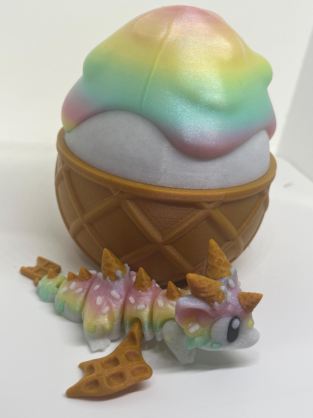 Ice Cream Dragon, Sugar Rush Dragon, 3d Printed Rainbow Ice Cream ...