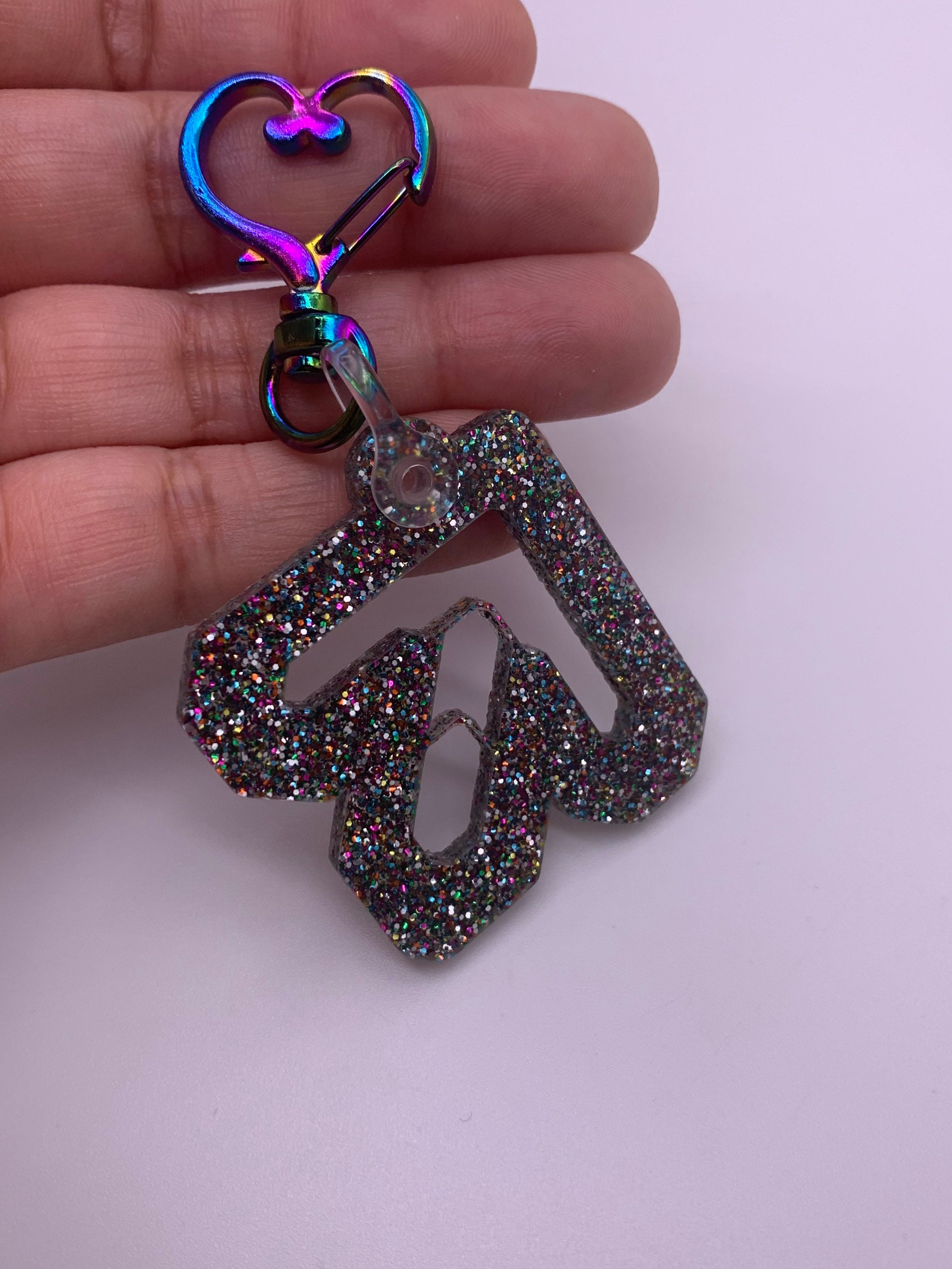 DDR Dance Game Arrow Rainbow Glitter Keychain | Etsy