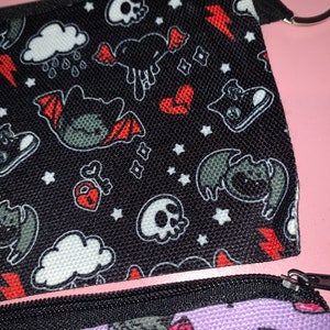 Emo Bats Coin Pouches, Pastel Goth Coin Purse, Emo Boba Tea Bats ...
