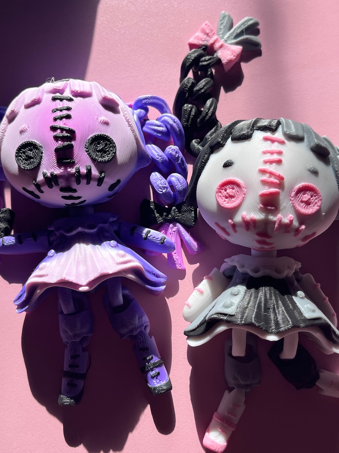 Creepy Doll, 3d Printed Articulated Goth Fidget Figure, Pastel Goth ...
