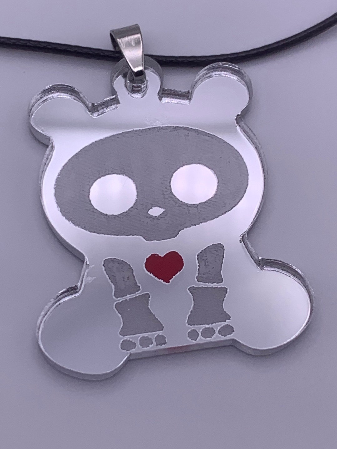 Gothic Skull Skeleton Animal Teddy Bear Mirror Acrylic Laser Cut ...