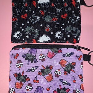 Emo Bats Coin Pouches, Pastel Goth Coin Purse, Emo Boba Tea Bats ...