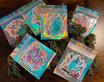 Crystal Cluster Sticker Pack. Colorful Crystals, Vintage Stickers ...