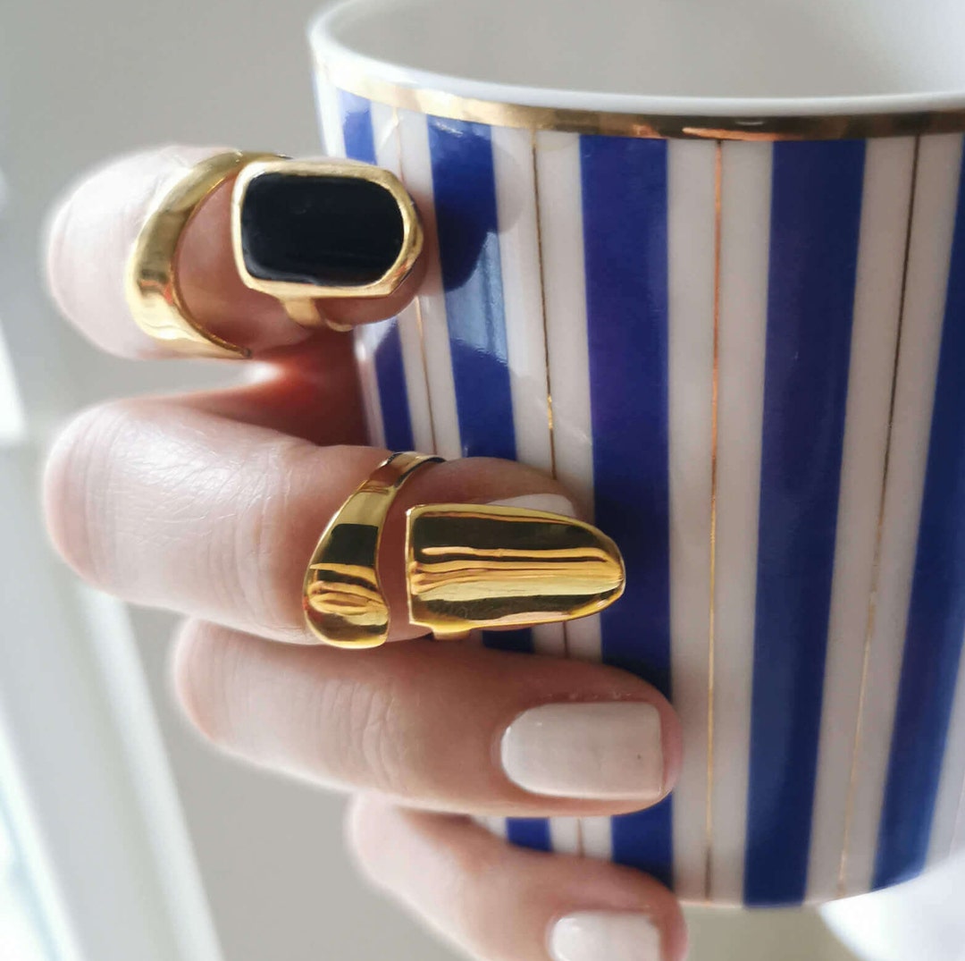 Nail Ring Silver Claw Fingernail Jewelry Gothic Adjustable Midi Rings ...