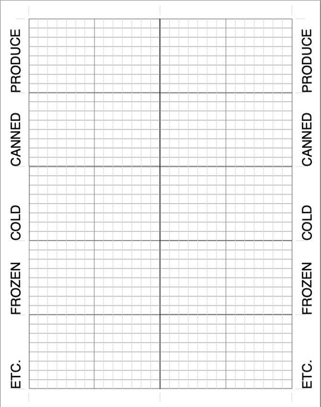 Simple Grocery List With Grid - Etsy