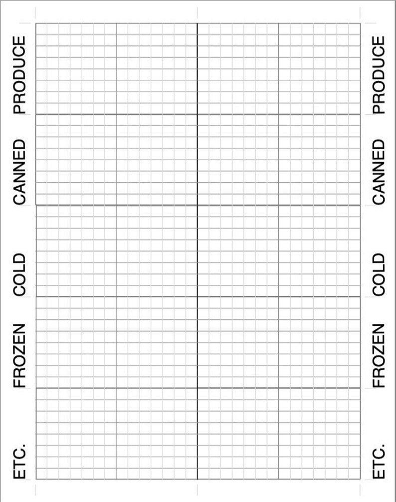 Simple Grocery List With Grid - Etsy