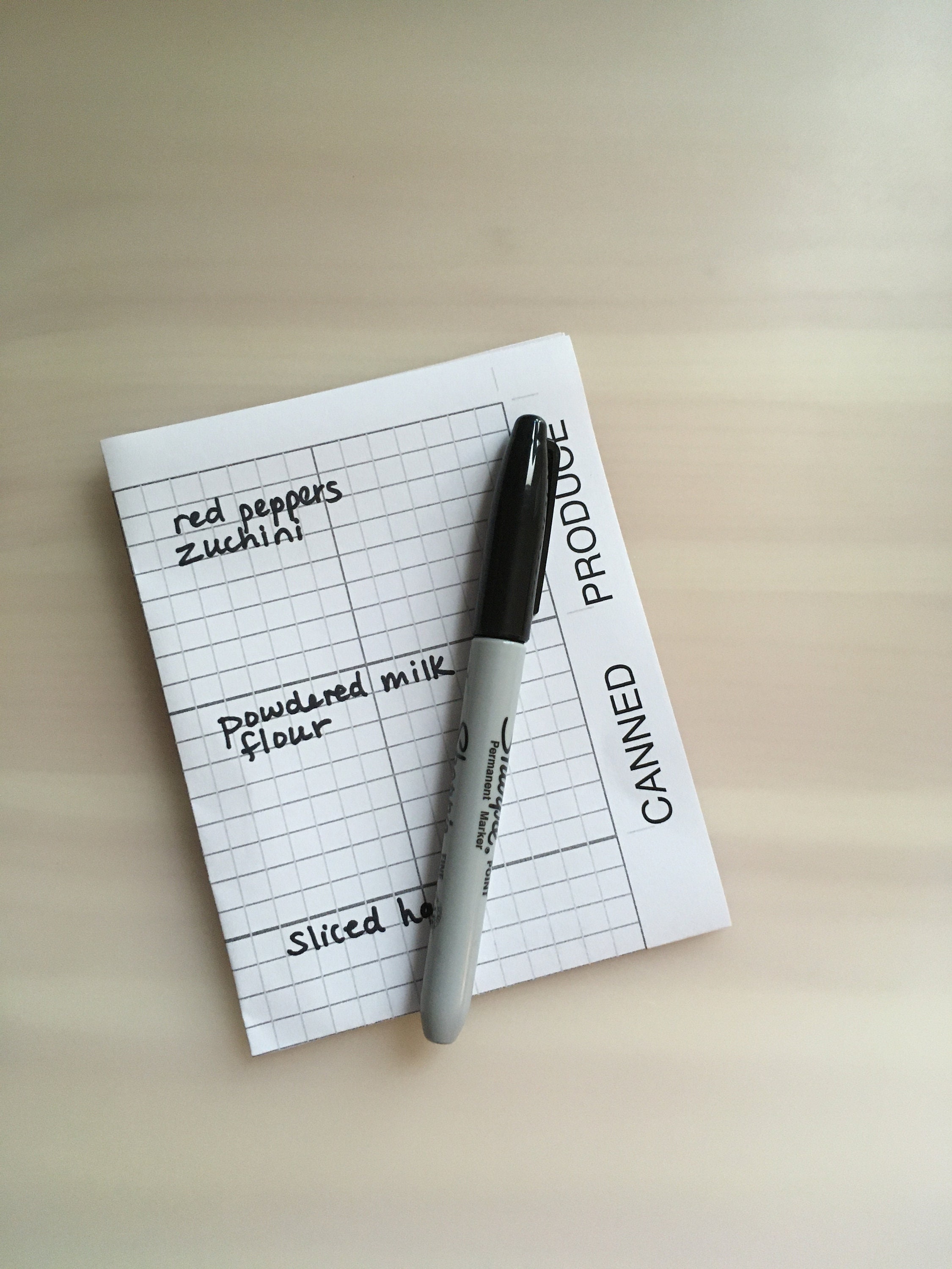 Simple Grocery List With Grid - Etsy