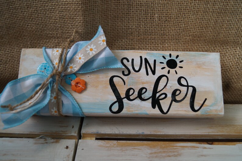 Summer Wood Block Shelf Sitter Sign, Relax and Unwind, Sun Seeker ...