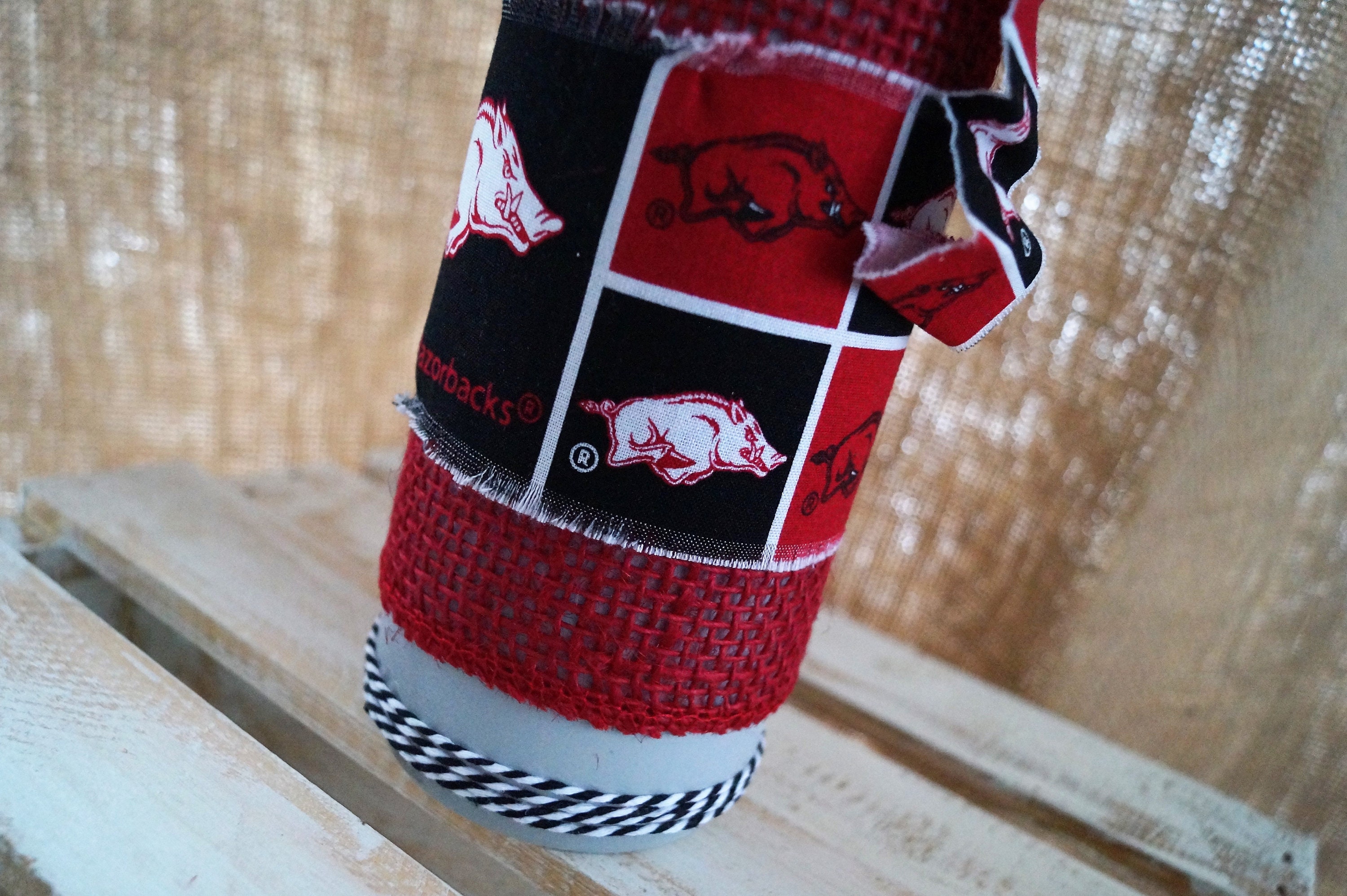 University of Arkansas Razorbacks Wine Bottle Decoration - Etsy