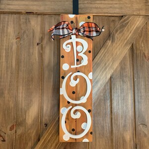 Whimsical Halloween Boo Wood Sign With Polka Dots - Etsy