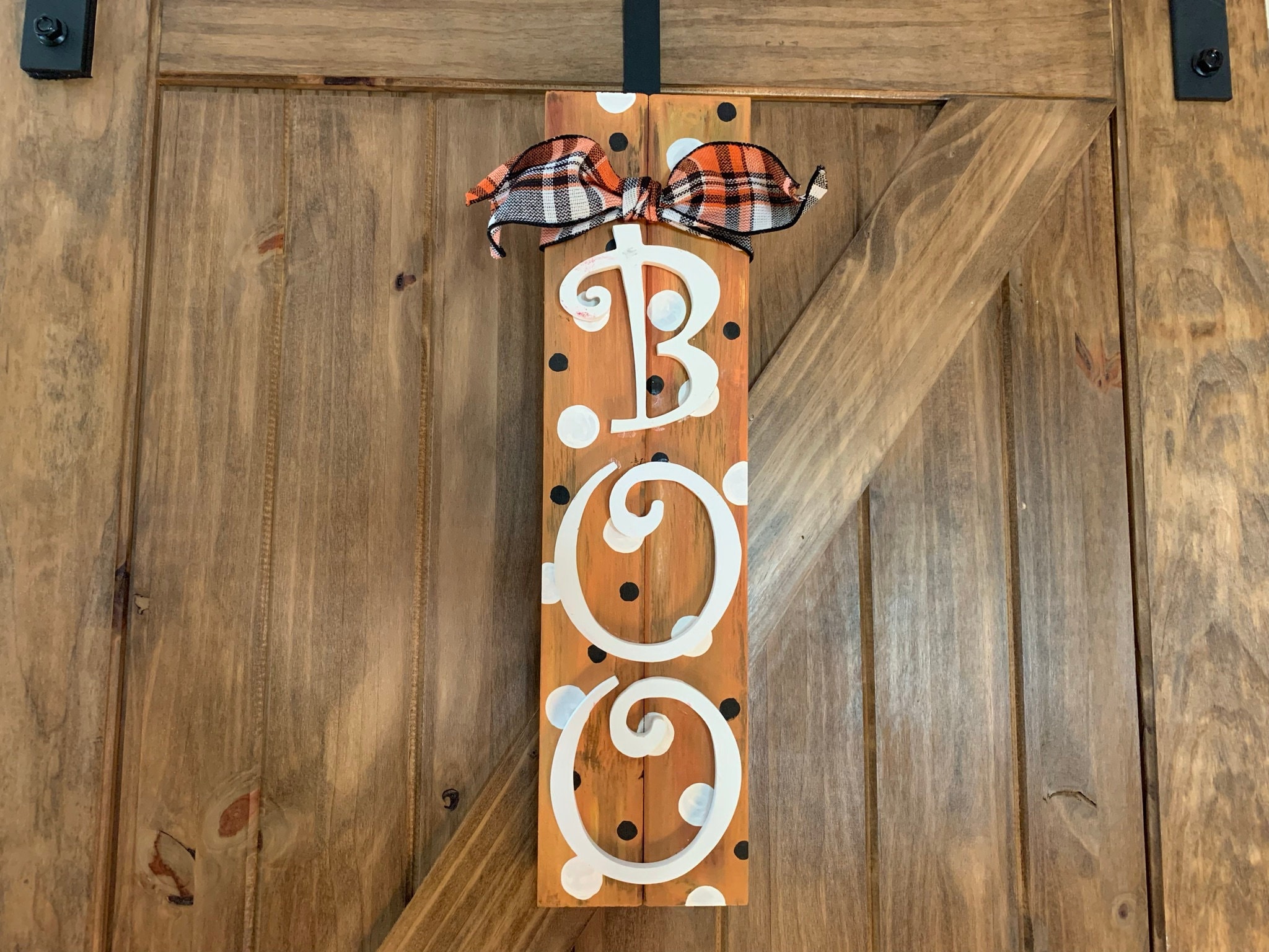 Whimsical Halloween Boo Wood Sign With Polka Dots - Etsy