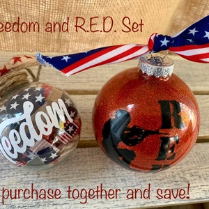 Freedom Glass Ball Ornament, Patriotic Fabric, Red White and Blue - Etsy