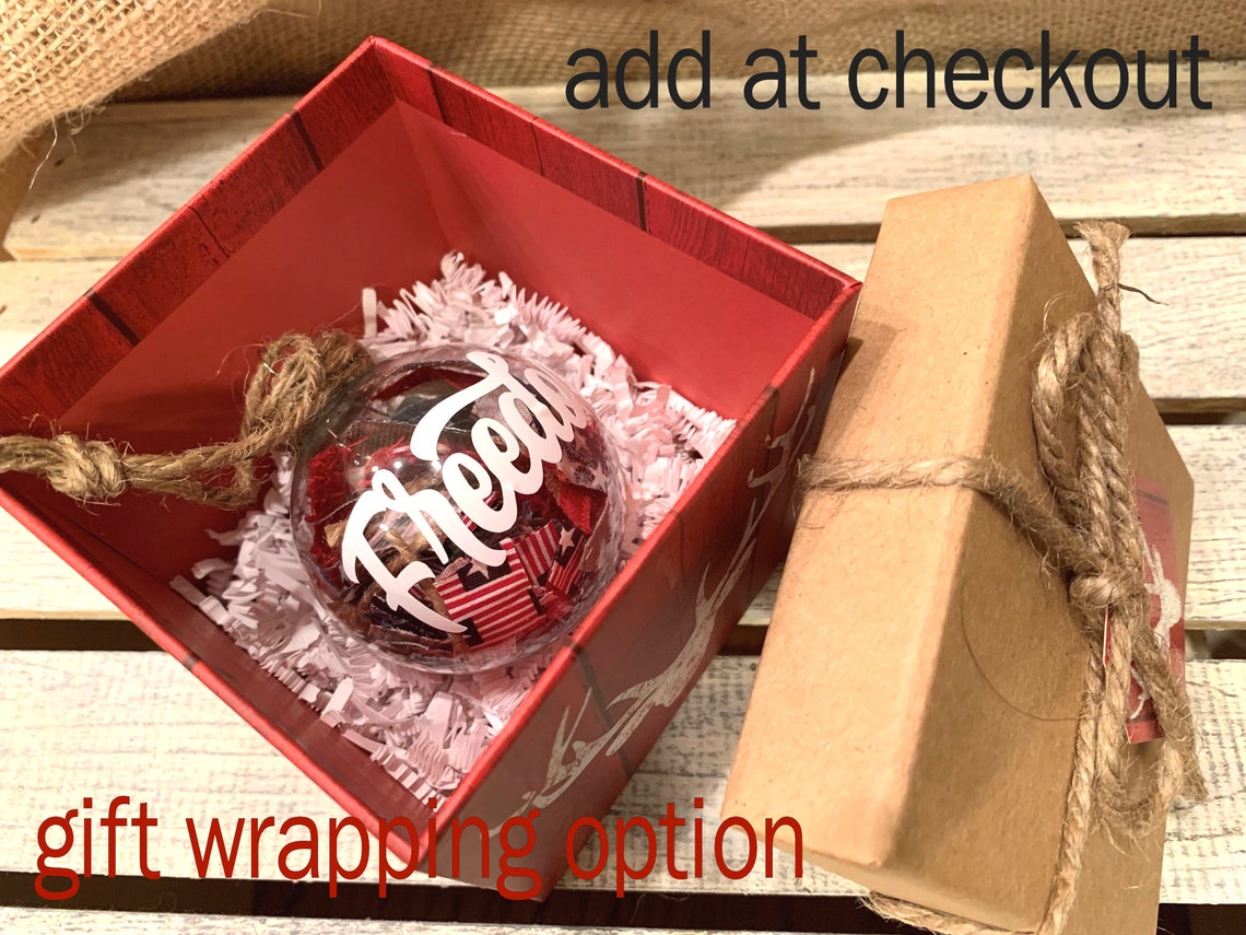 Freedom Glass Ball Ornament Patriotic Fabric Red White and - Etsy