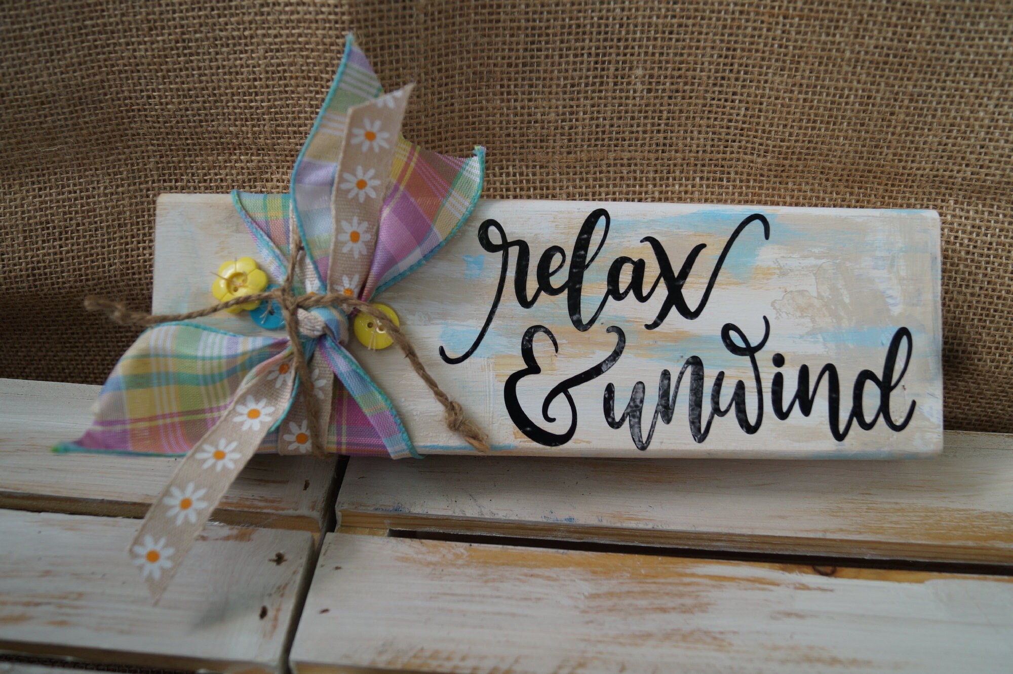 Summer Wood Block Shelf Sitter Sign, Relax and Unwind, Sun Seeker ...