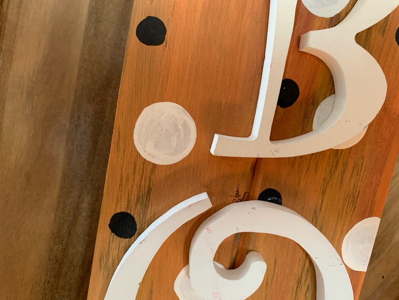 Whimsical Halloween Boo Wood Sign With Polka Dots - Etsy