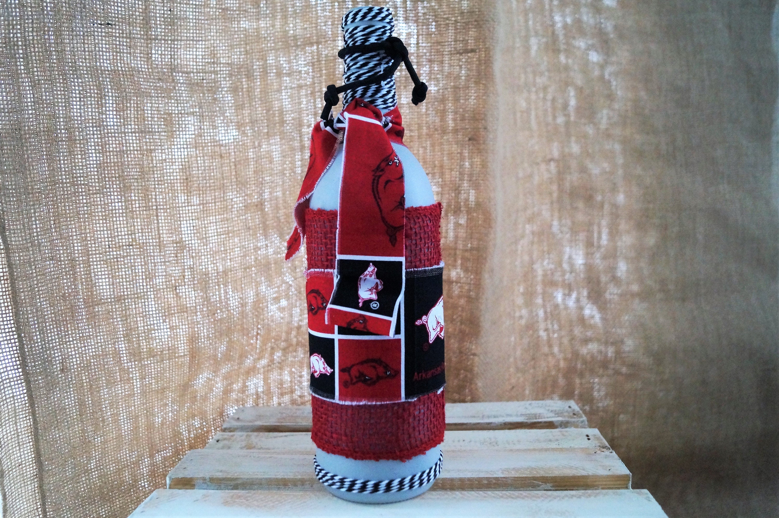 University of Arkansas Razorbacks Wine Bottle Decoration - Etsy