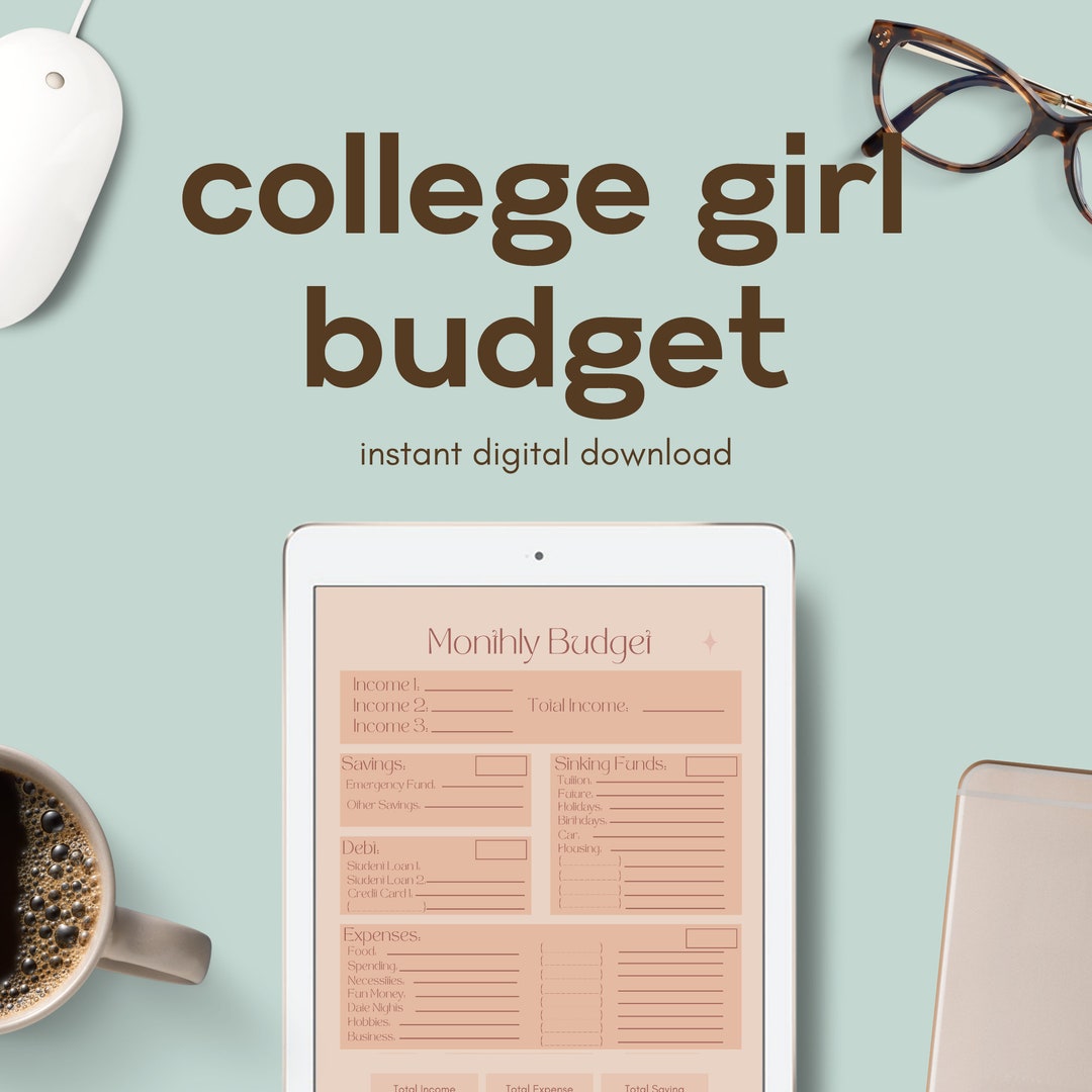 College Girl Budget Template Instant Download - Etsy