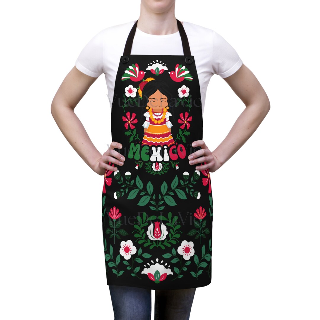 Mexico Gift Mexico Folklore Black Aprons Bello Delantals Mexicano ...