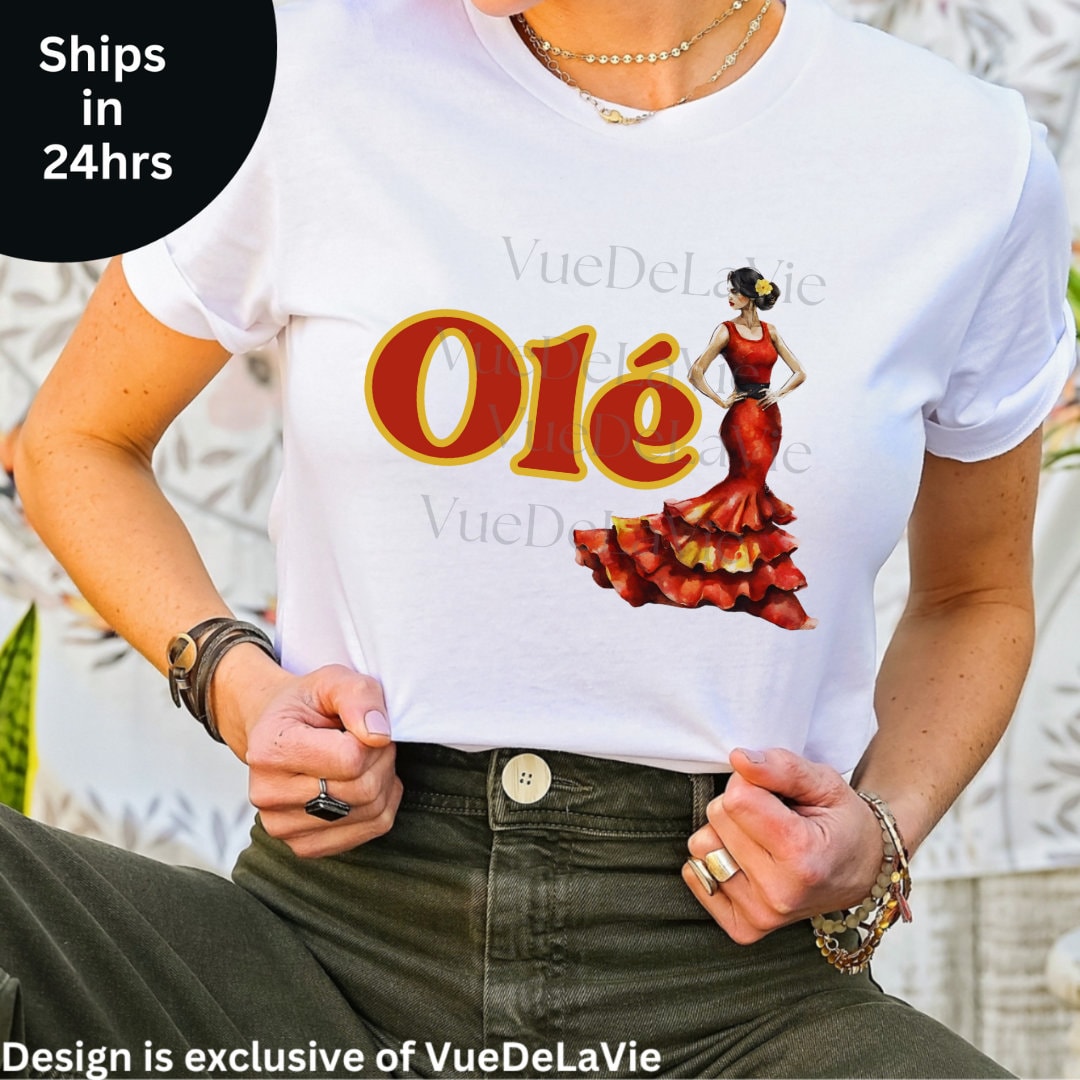 Ole Flamenco Dancer Shirt Camisa De Espana Vuedelavie Beautiful Floral ...