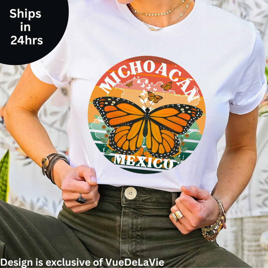 Michoacan Mexico T-shirt: Retro Monarch Butterfly Tee - Etsy