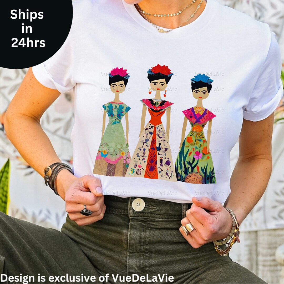 Las Frida's T-shirt Vuedelavie Unique Origami Design of Kahlo Shirts ...