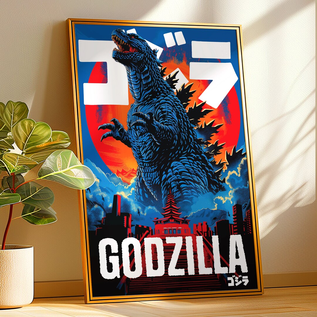 Godzilla Poster Japanese Home Decor Unframed Movie Film Print Wall Art ...