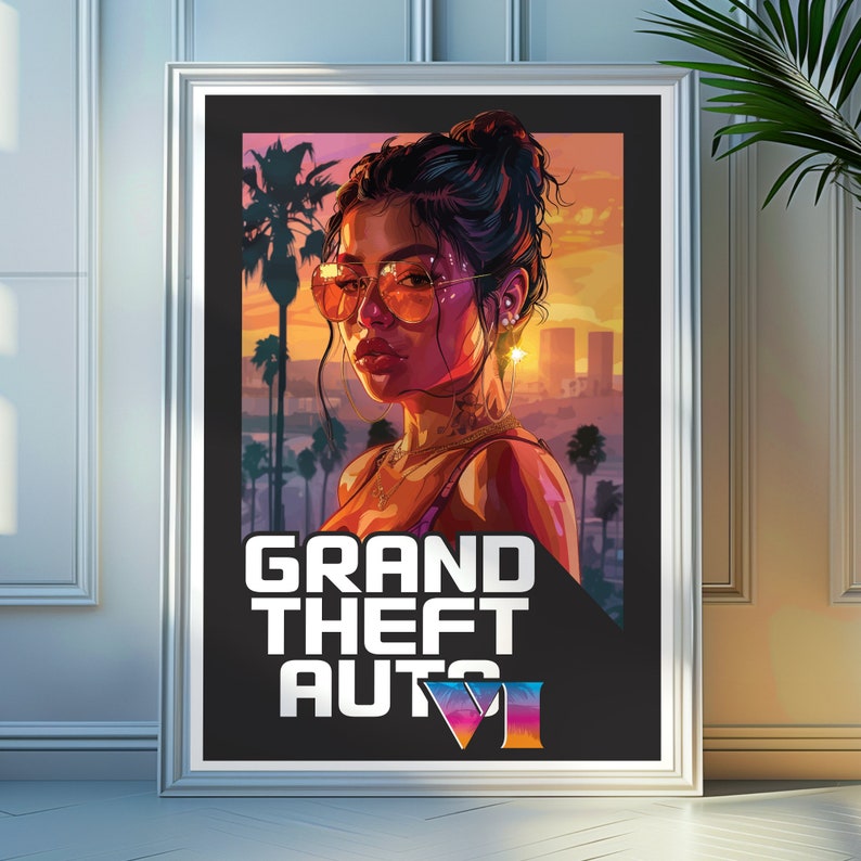 Grand Theft Auto Posters GTA 6 Vice City Girls Unframed Print A4 A3 A2 ...
