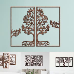 Tree of Life Panel Wood, Wooden Tree Wall Art, Tree Wood Wall Art ...
