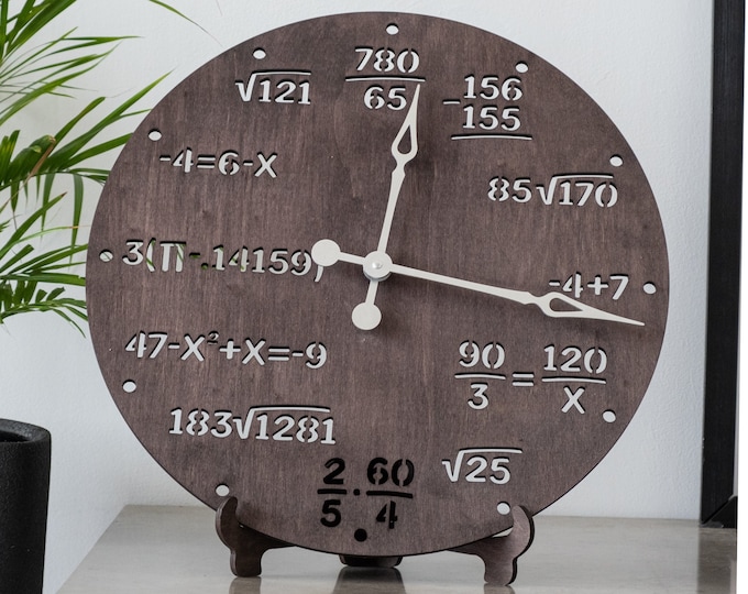 Math Wall Clock, Teacher Wall Clock, Mathematics Clock, School Wall ...