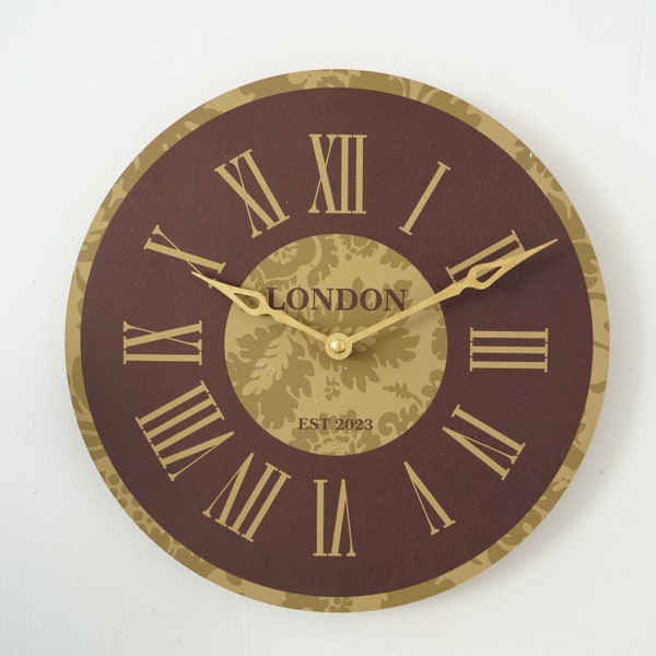 Red Wall Clock - Etsy