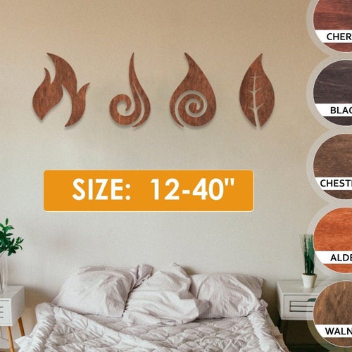 Four Elements Wall Art Four Elements Wood Wooden Wall - Etsy