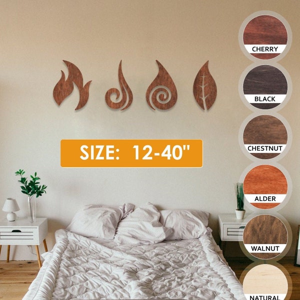 Four Elements Art Wood Wall Decor - Etsy