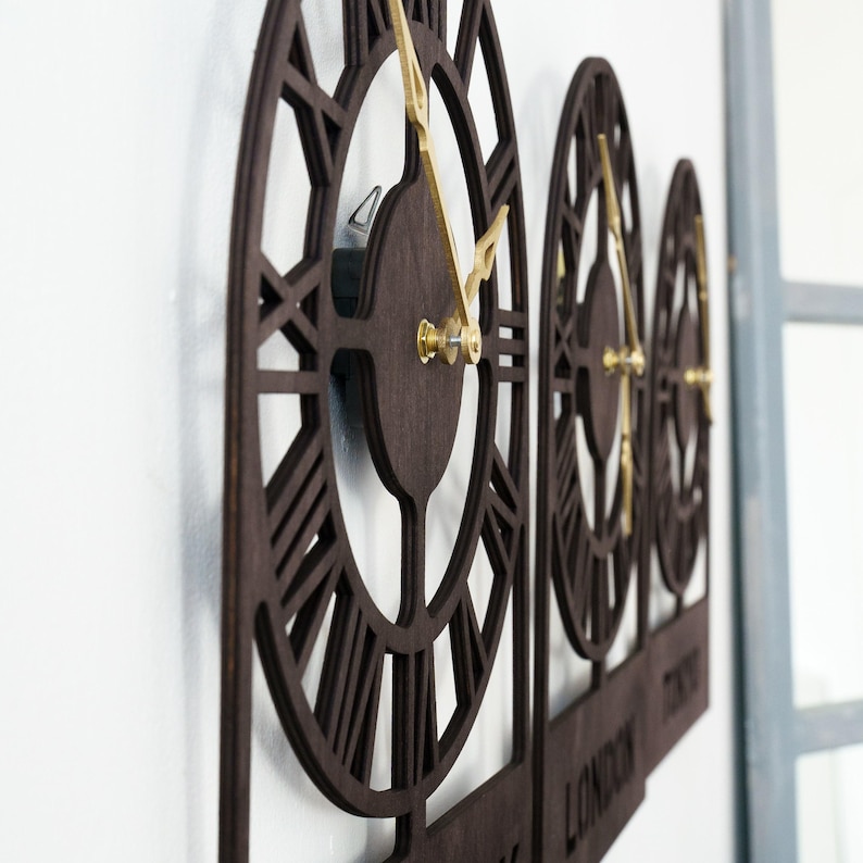 Wall Clock Cities, World Clock Set, Custom Name Clock, Industrial Clock ...