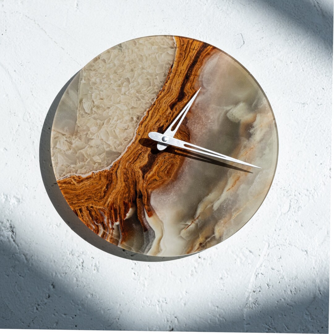 Marble Wall Clock, Abstract Wall Clock, Aesthetic Wall Clock, Elegant ...
