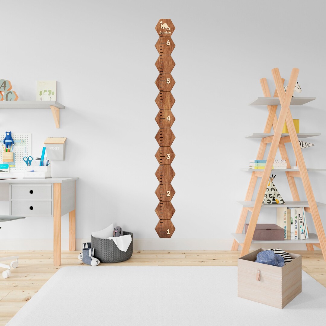 Wooden Growth Chart for Kids, Growth Ruler for Wall, Custom Growth ...