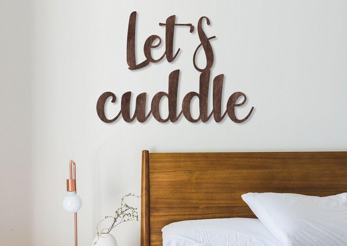 Let's Cuddle Sign Let's Cuddle Wall Sign Let's | Etsy