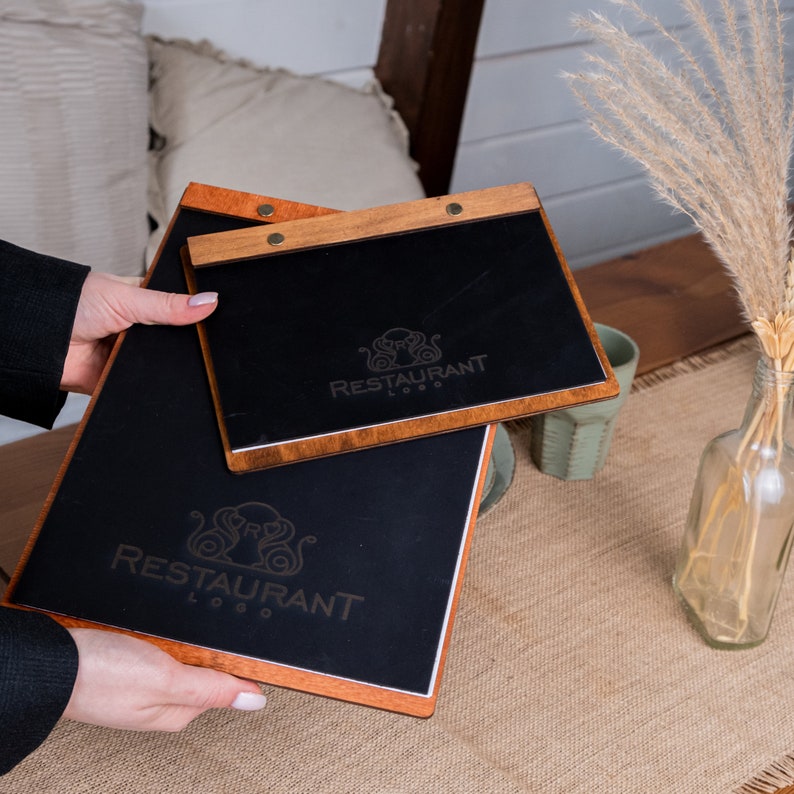 Restaurant Menu Holder Restaurant Menu Folder Leather Custom - Etsy